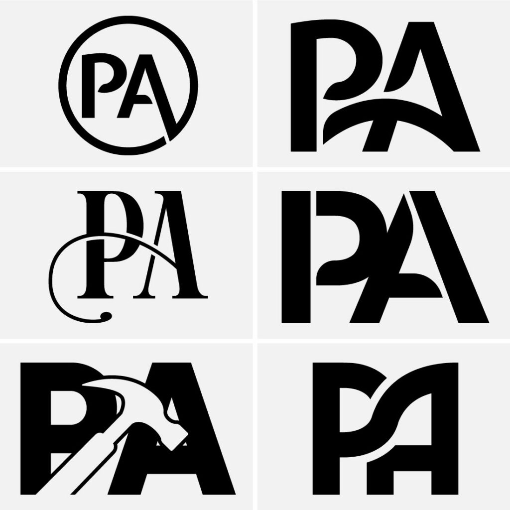 Initial Letter P A Logo Design Vector Template. Graphic Alphabet Symbol ...