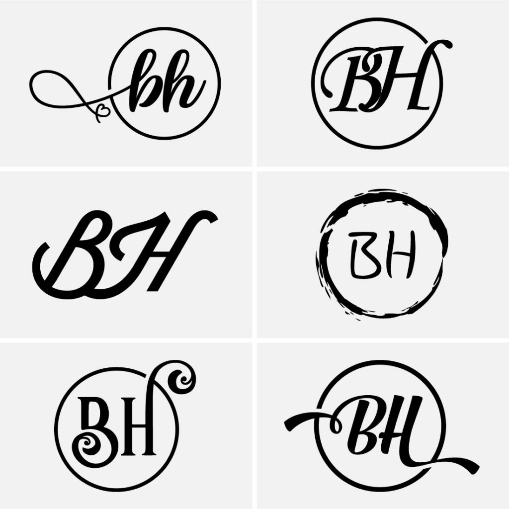 Initial Letter B H Logo Design Vector Template. Graphic Alphabet Symbol ...