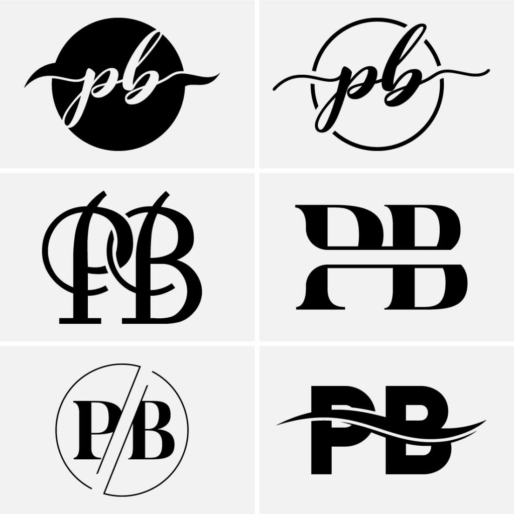 Initial Letter P B Logo Design Vector Template. Graphic Alphabet Symbol ...