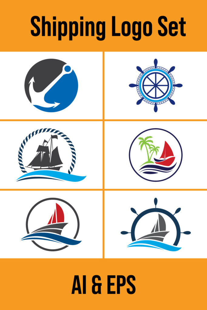 Logo Design Vector Template For The Shipping Company - MasterBundles