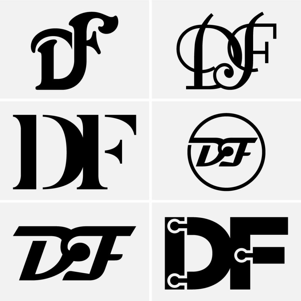 Initial Letter D F Logo Design Vector Template. Graphic Alphabet Symbol ...
