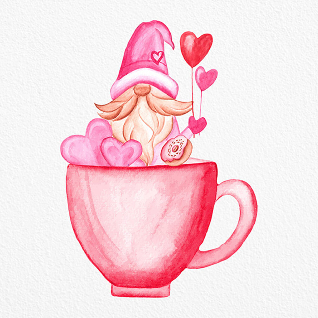 Watercolor Valentine Coffee Cup Clipart Set - MasterBundles