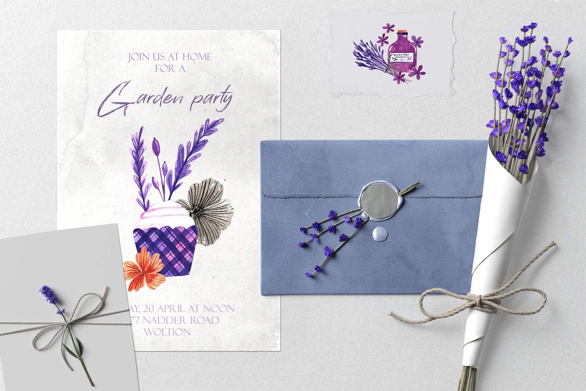Lavender Spring Watercolor Clipart Set - MasterBundles