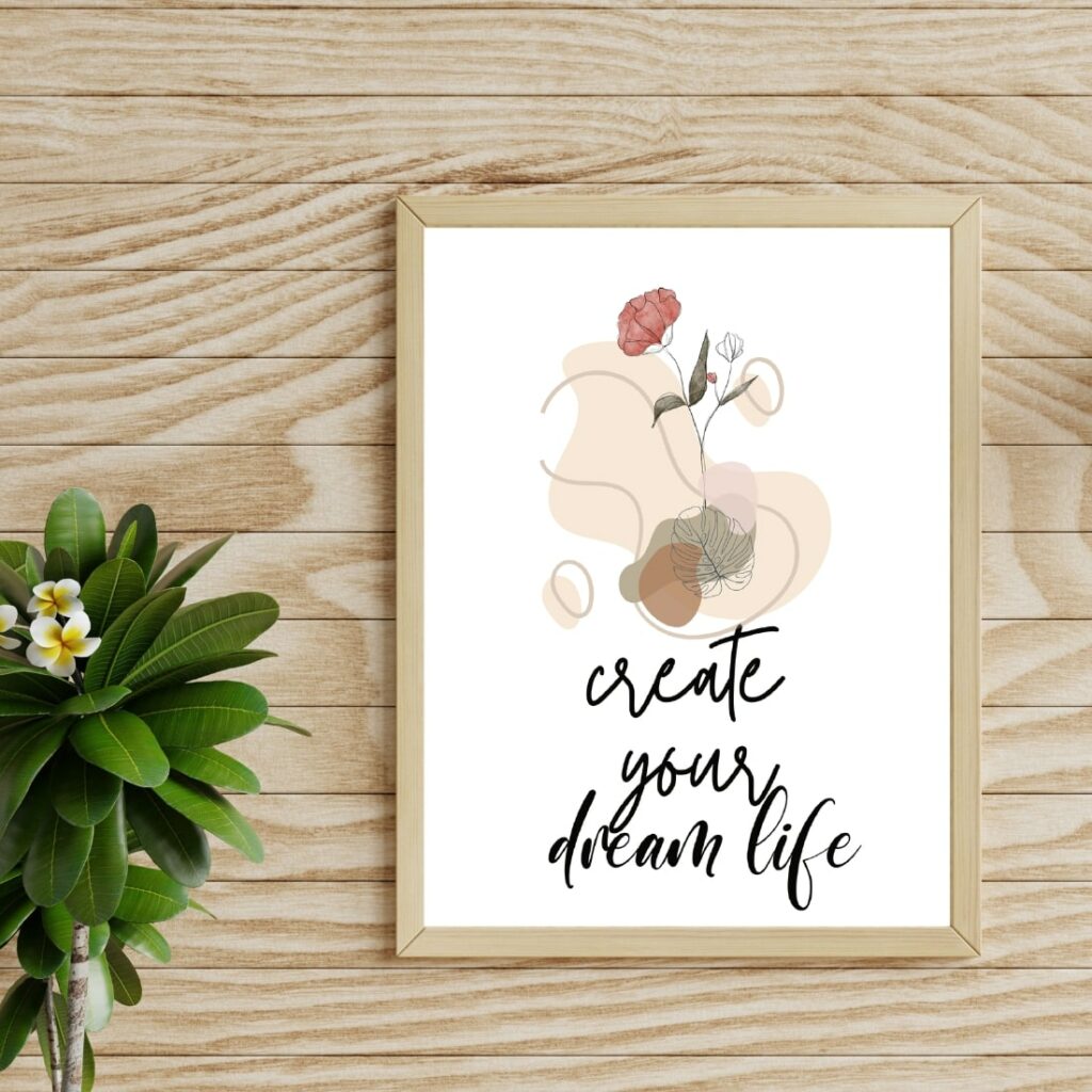 Create Your Dream Life, Positive Printable, Wall Art - MasterBundles