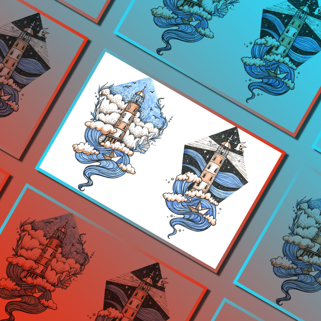 Lighthouse Hand Drawn Illustration – MasterBundles