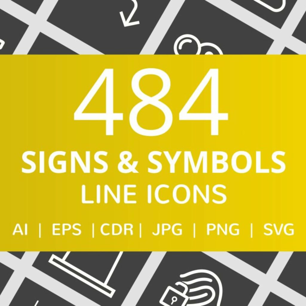 484 Signs & Symbols Line Icons – MasterBundles