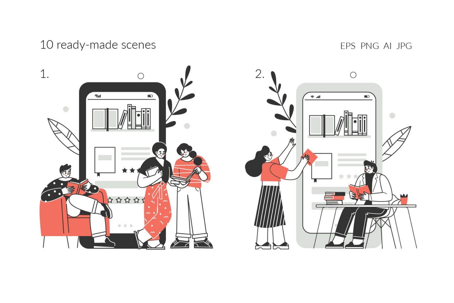 Characters Reading Books – MasterBundles