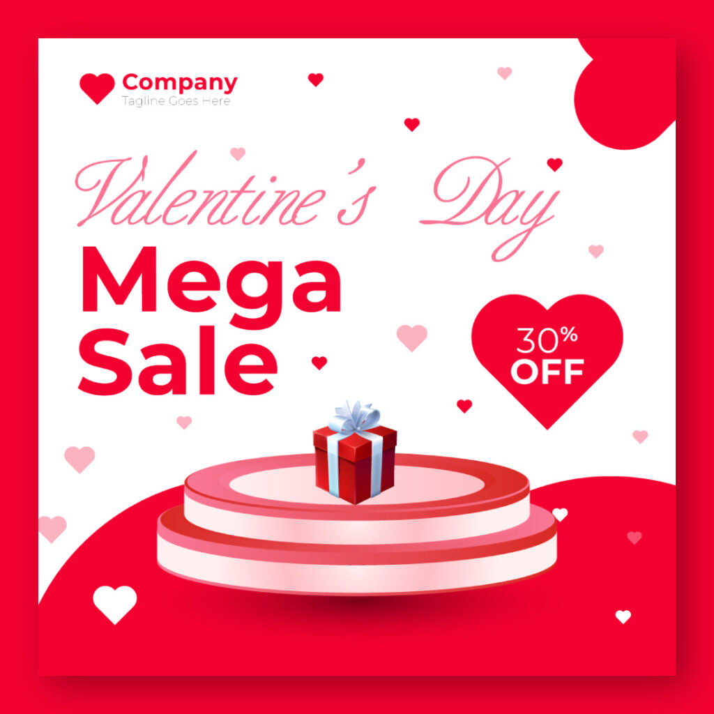 Valentines Day Social Media Post Banner Design - MasterBundles
