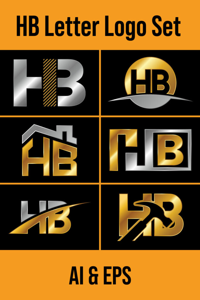 Initial Letter H B Logo Design Vector Template. Graphic Alphabet Symbol ...