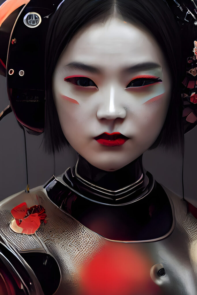 Amazing Set Pack Portraits of Futurist Robotic Cyberpunk | MasterBundles