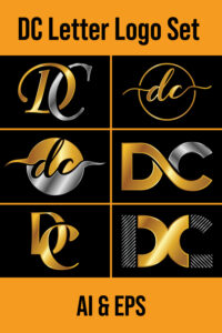 Initial Letter D C Logo Design Vector Template. Graphic Alphabet Symbol ...