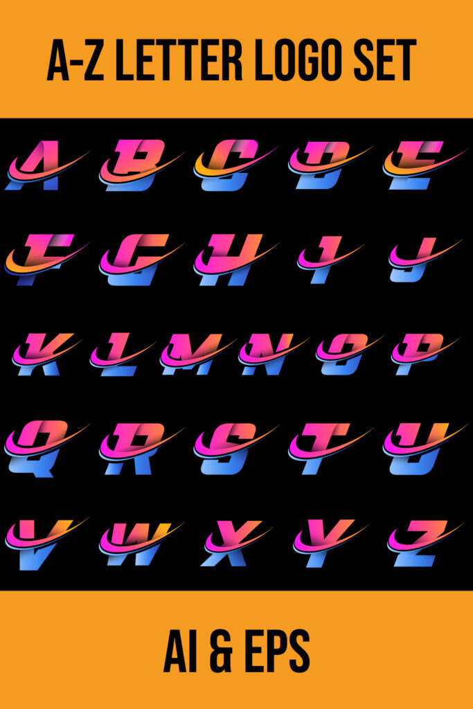 Letter with swoosh logo design template. Modern vector logotype for ...