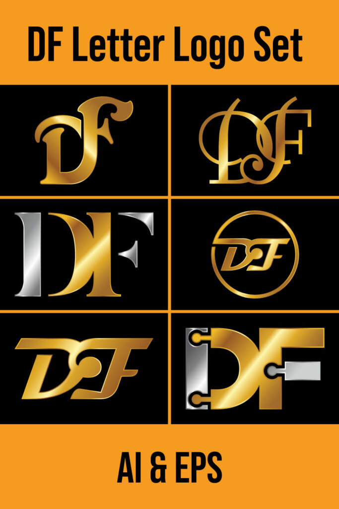 Initial Letter D F Logo Design Vector Template. Graphic Alphabet Symbol ...