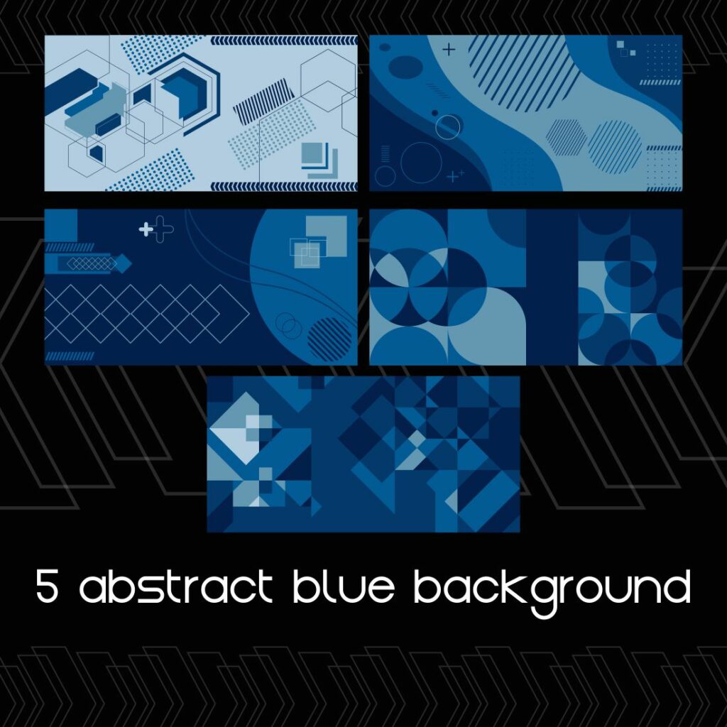 5 Abstract Blue Background Geometric and Flat Concepts - MasterBundles
