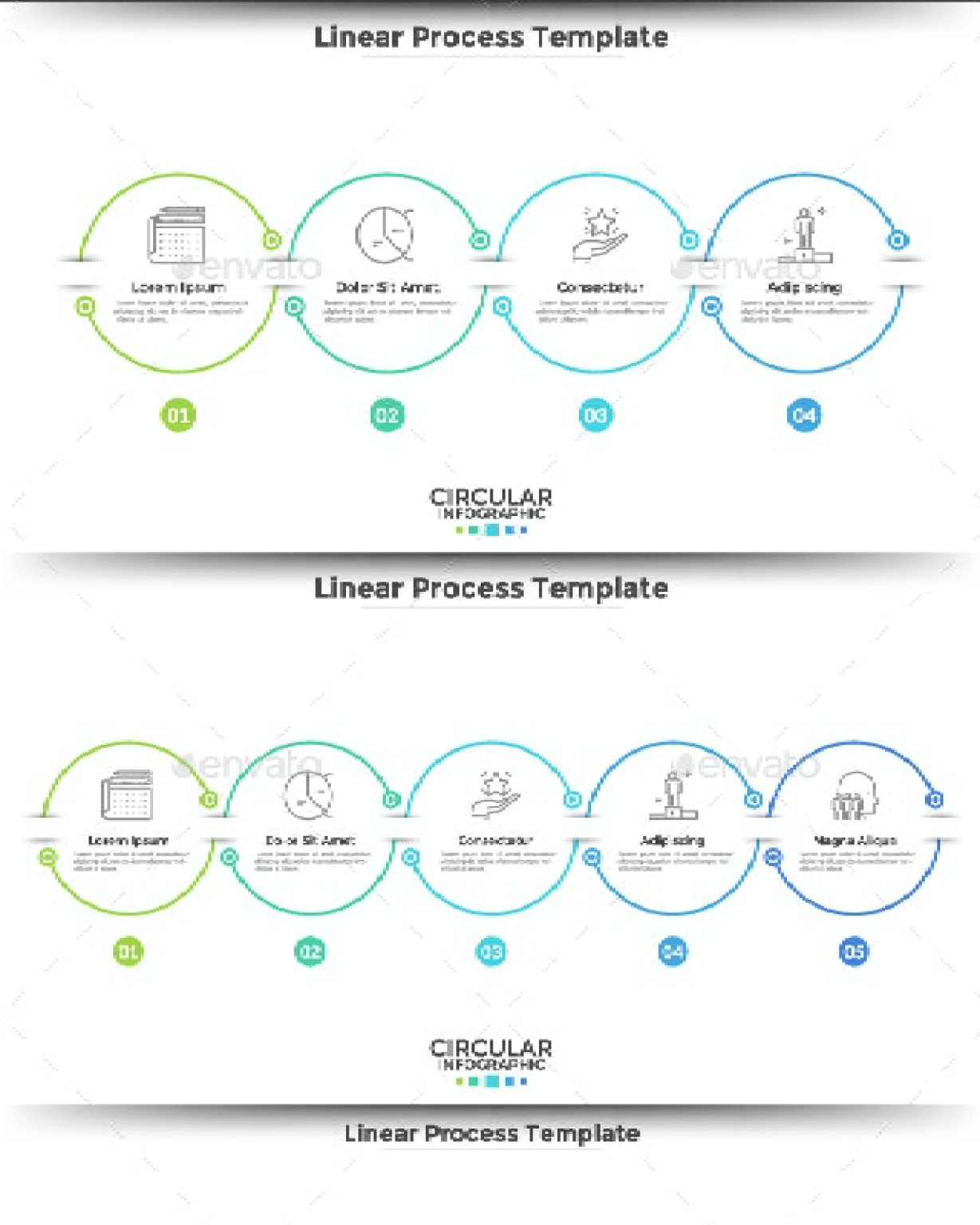 5 Linear Infographic Templates – MasterBundles