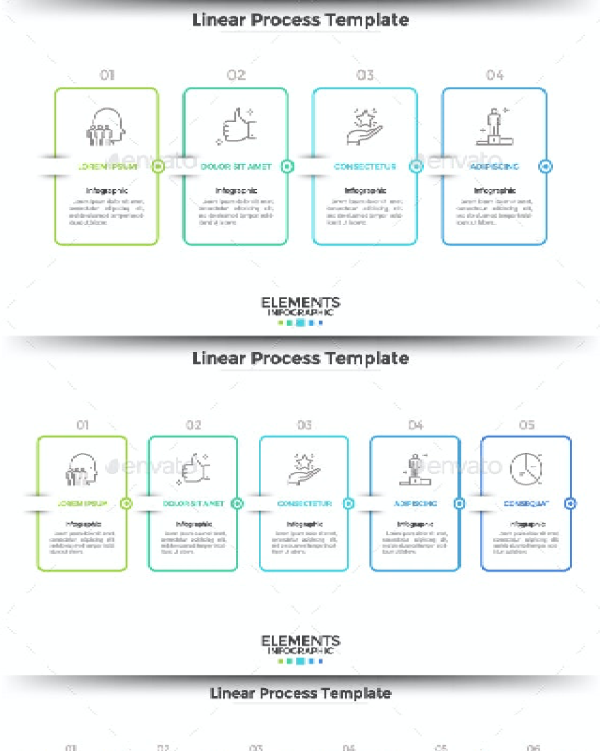 5 Minimal Linear Process Infographic Templates – MasterBundles