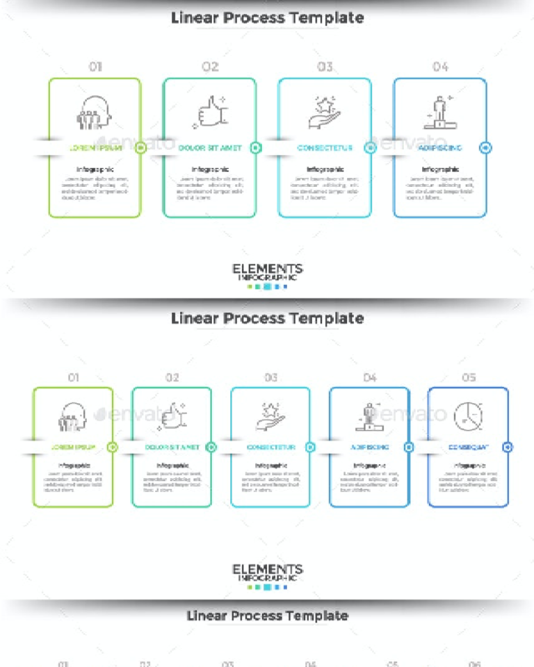 5 Minimal Linear Process Infographic Templates – MasterBundles