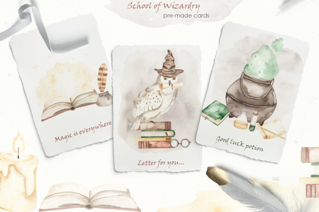 School Of Wizardry Watercolor – MasterBundles
