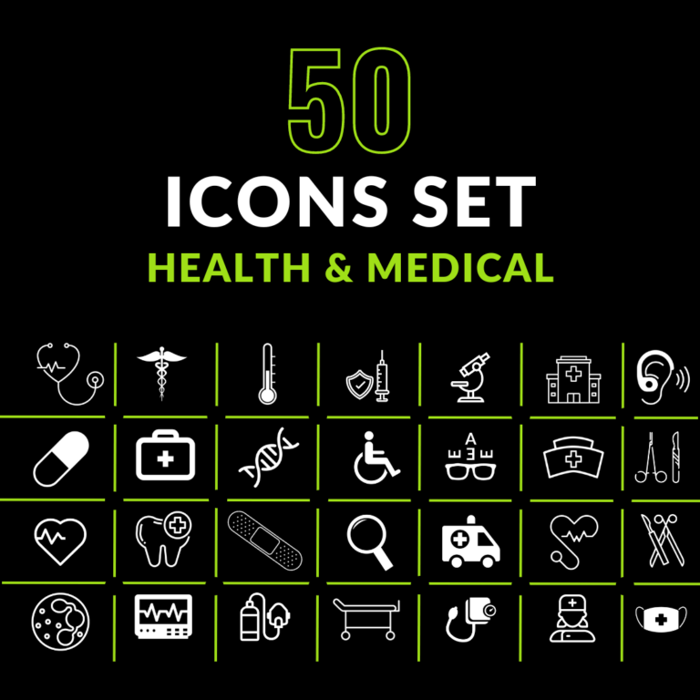 50 High-Quality Healthcare Icons | MasterBundles