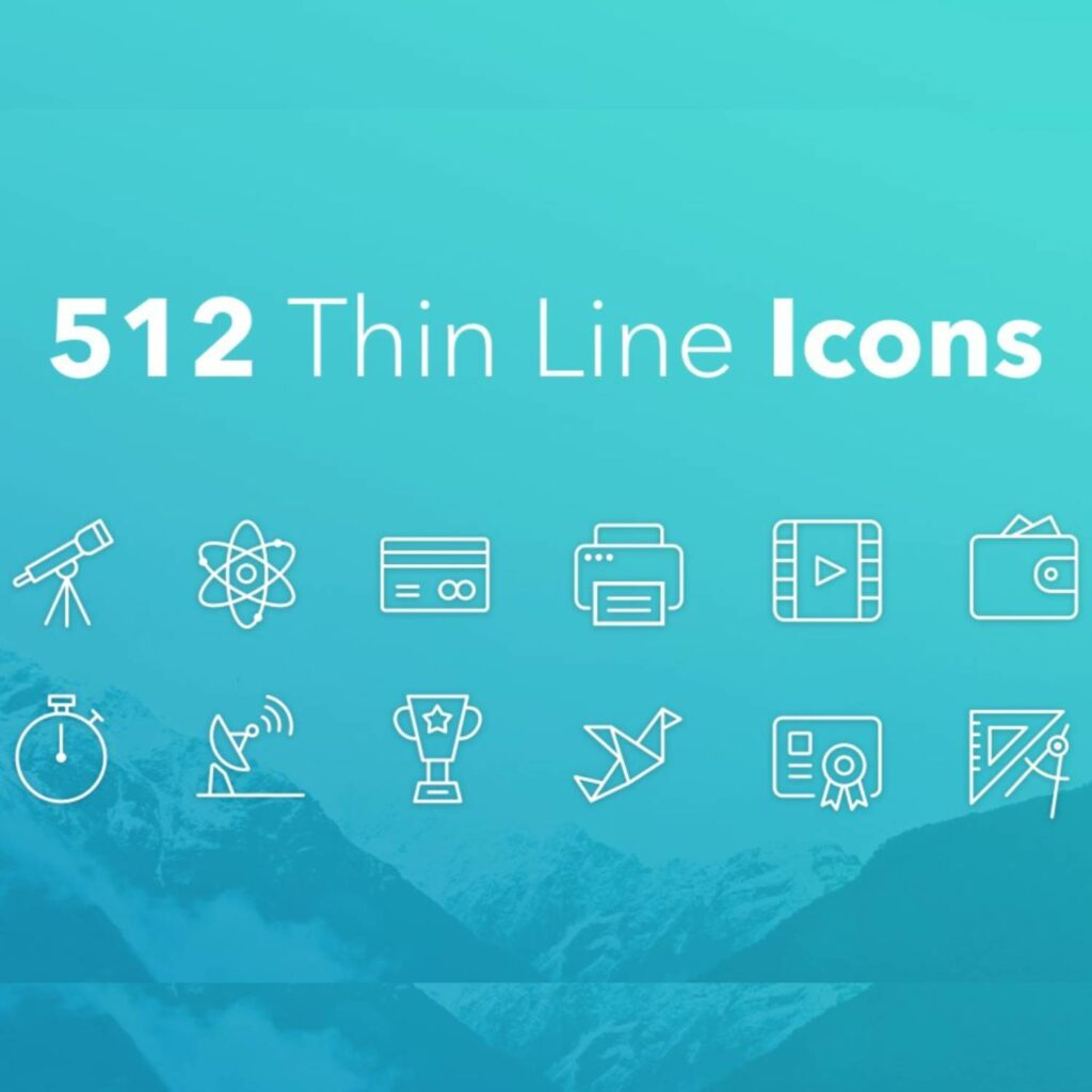 512 Thin Line Icons – MasterBundles