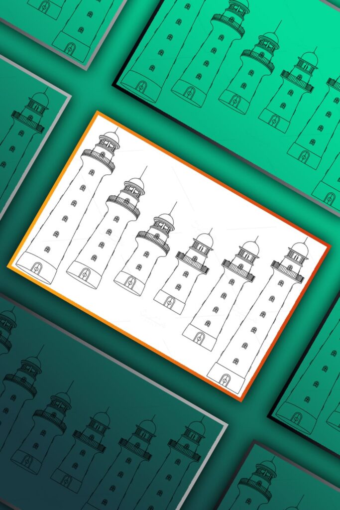 Vector Outline Lighthouse Beacon Set – MasterBundles