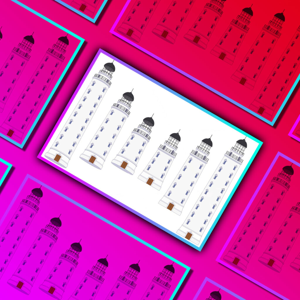 Vector Outline Lighthouse Beacon Set | MasterBundles