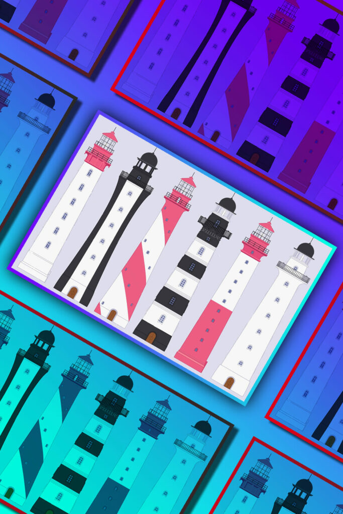 Vector Outline Lighthouse Beacon Set – MasterBundles