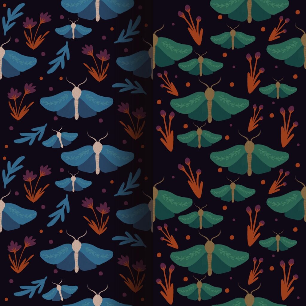 Set of 4 botanical patterns | MasterBundles