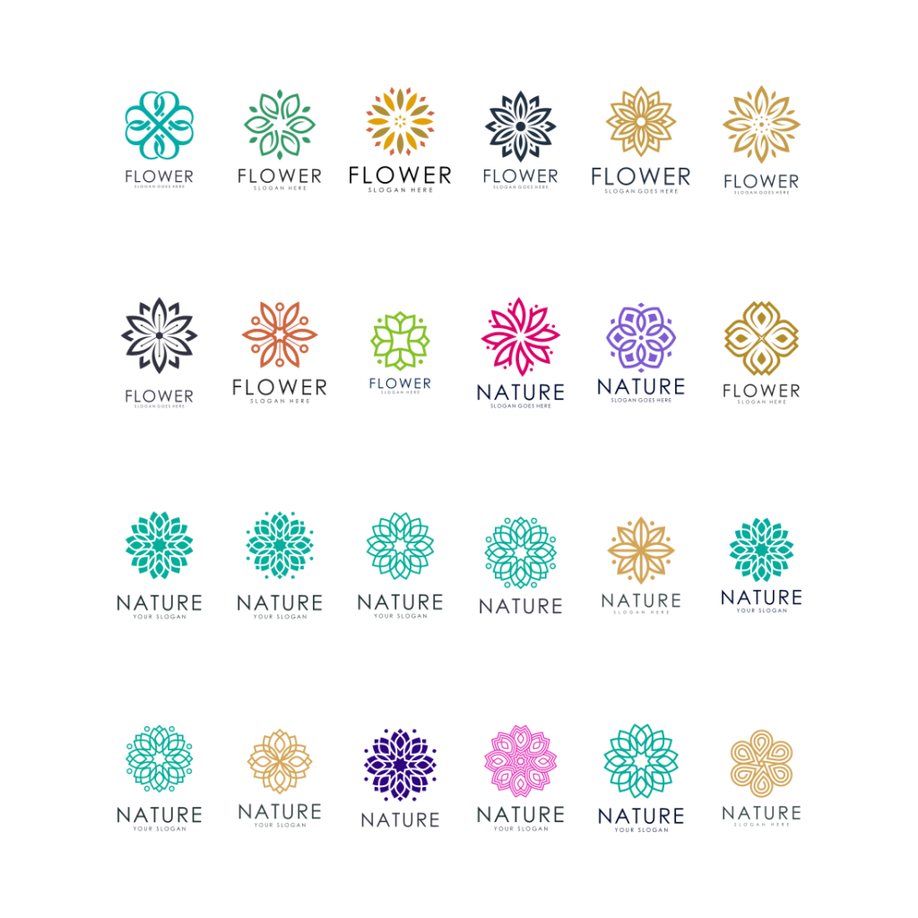 Set of Flower Logo Vector | MasterBundles