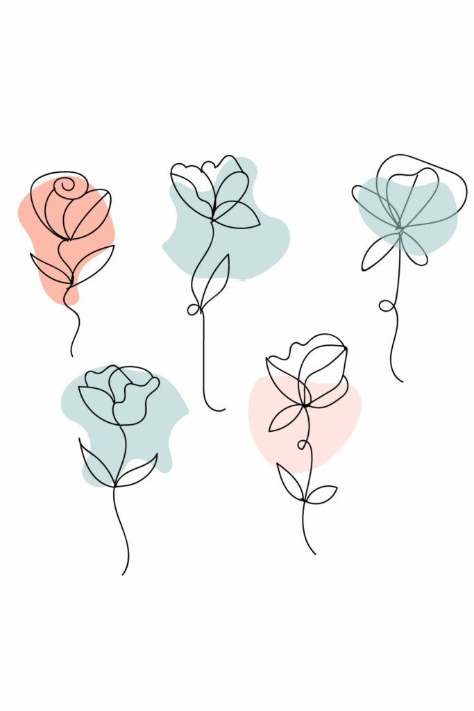 Rose Line Art Illustration - MasterBundles