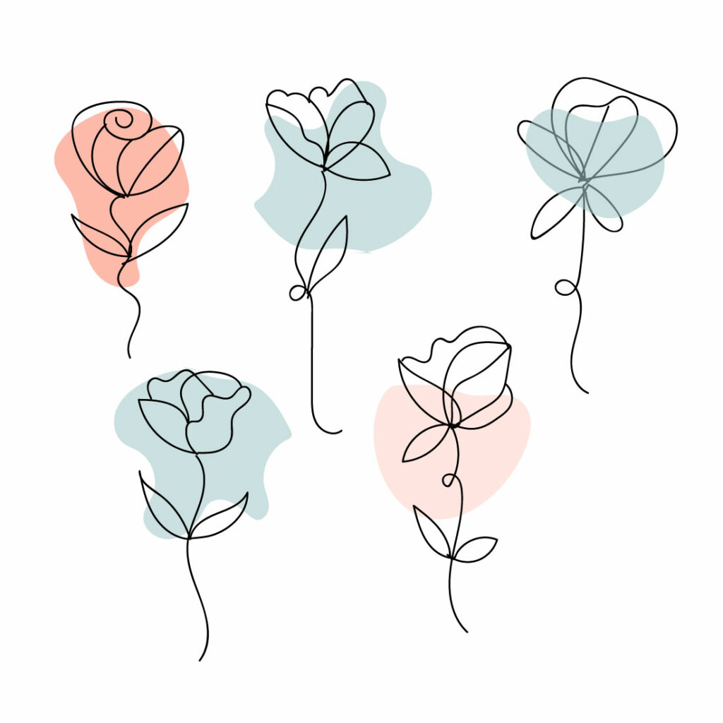 Rose Line Art Illustration - MasterBundles
