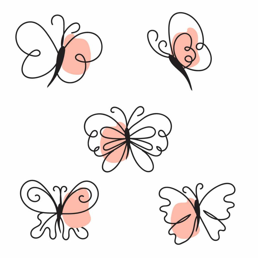 Butterfly Line Art Illustrations | MasterBundles