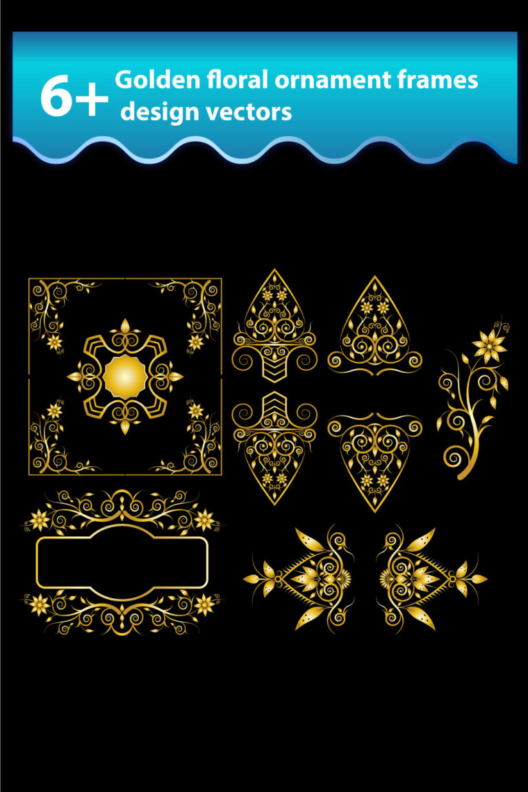 6+ Golden floral ornament frames design vector only 3$ | MasterBundles