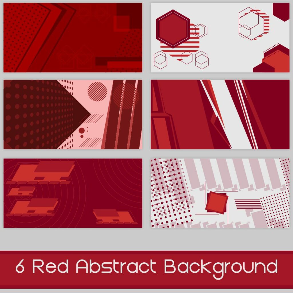 6 Abstract Red Background Flat Design with Solid Color - MasterBundles