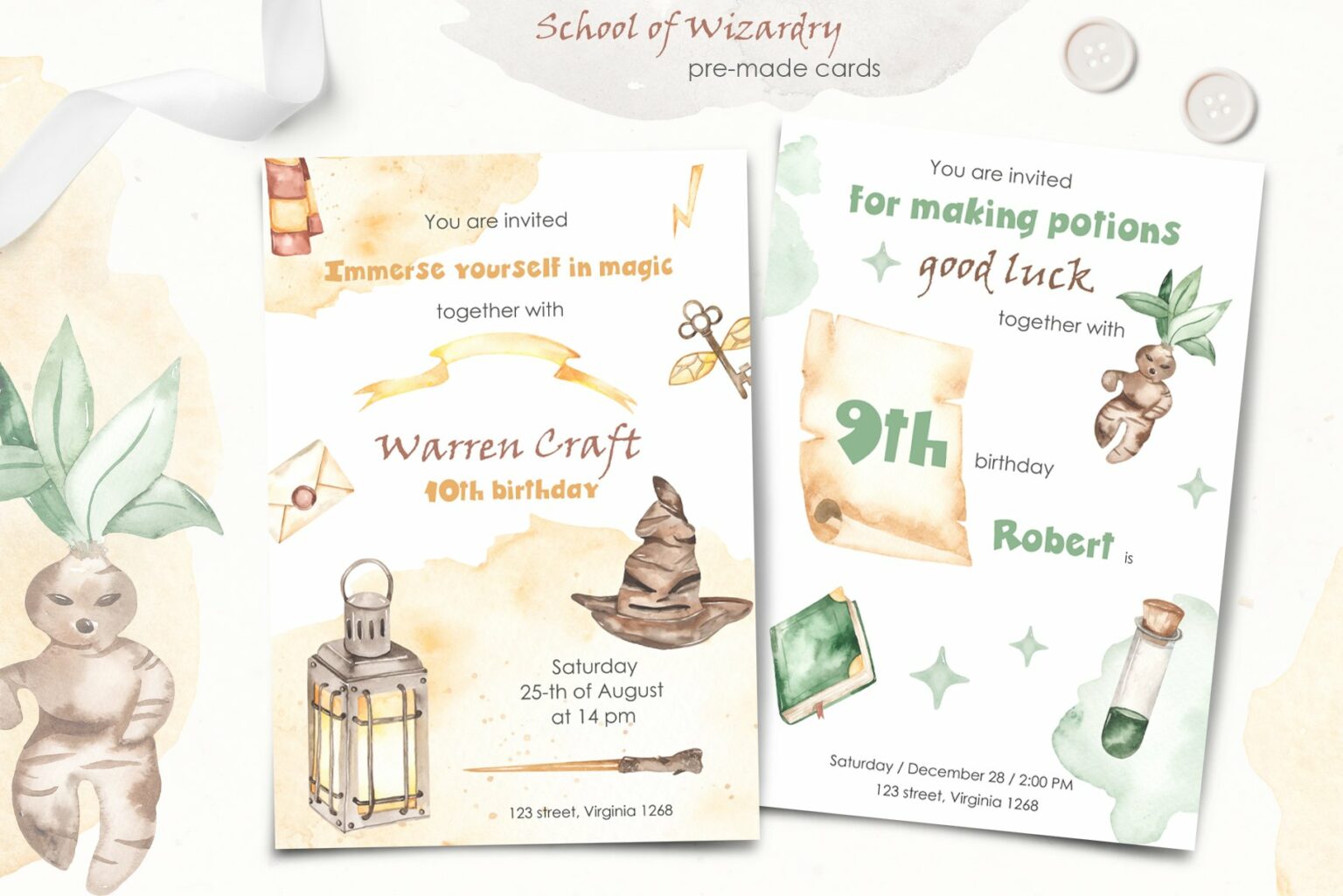School Of Wizardry Watercolor – MasterBundles