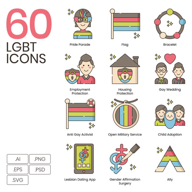 60 LGBT+ Icons | Hazel Series – MasterBundles