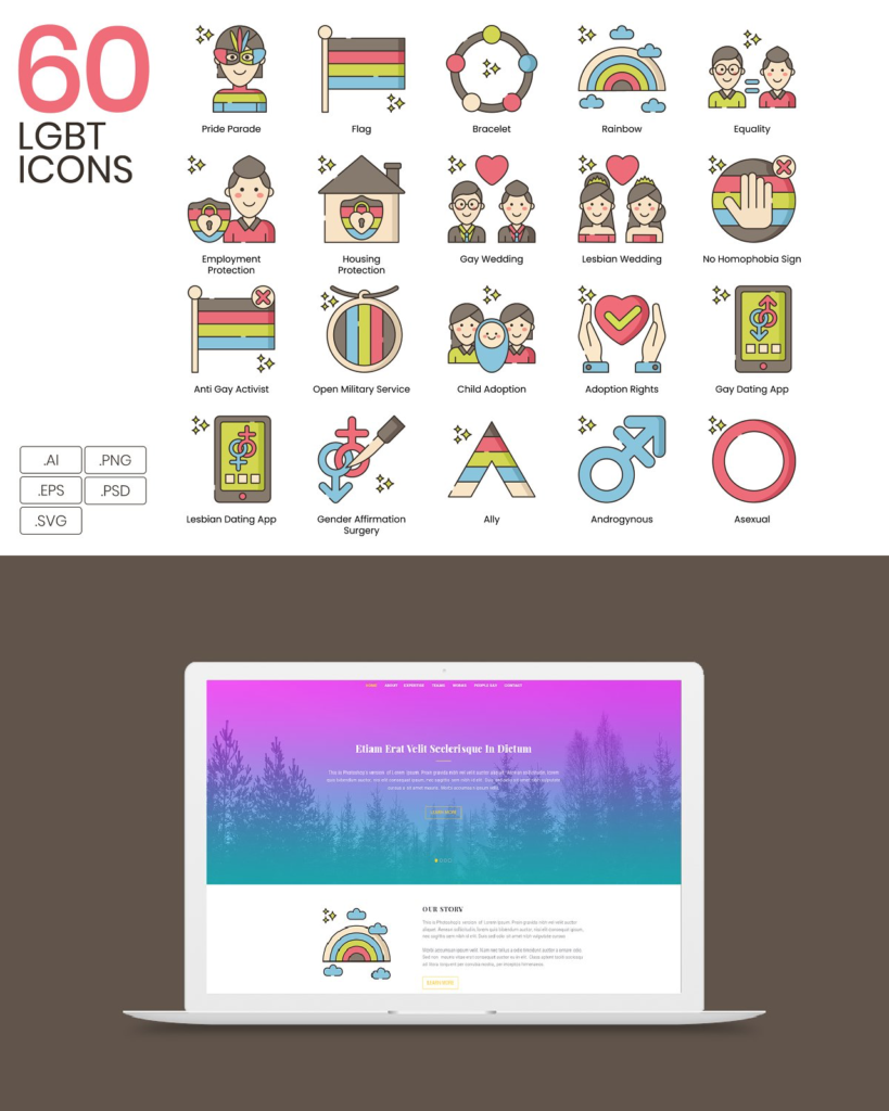 60 LGBT+ Icons | Hazel Series – MasterBundles
