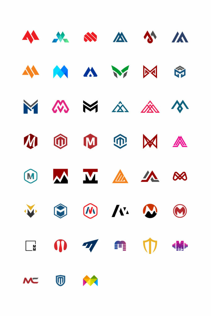 set of initial letter M logo design vector | MasterBundles