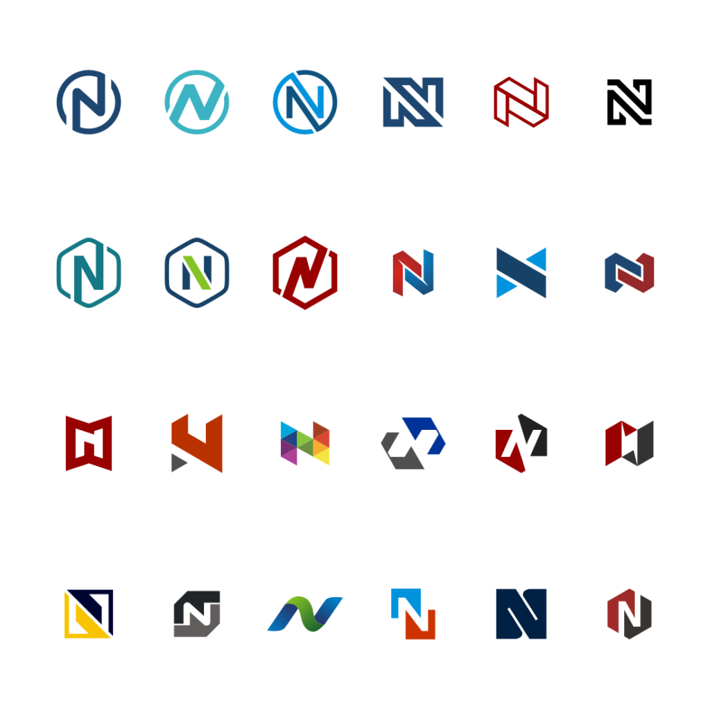 set of initial letter N logo design vector | MasterBundles