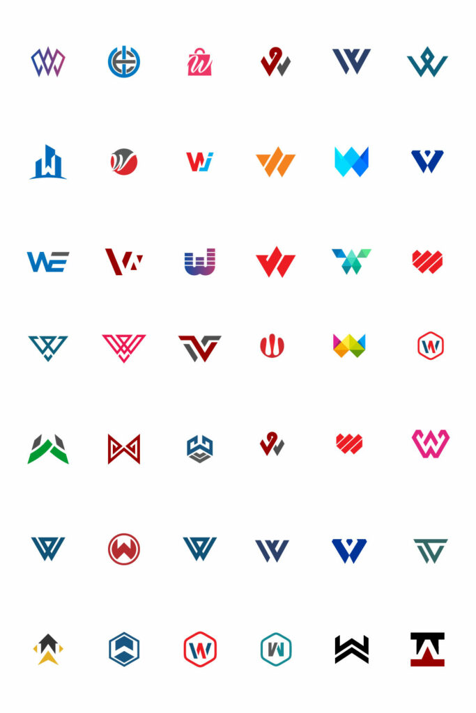 set of initial letter W logo vector design | MasterBundles