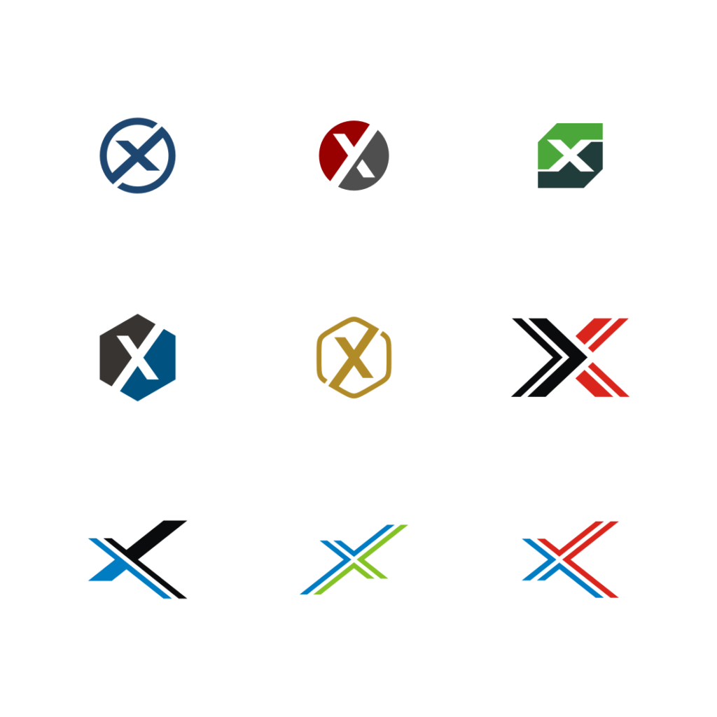 set of initial letter X logo vector design | MasterBundles