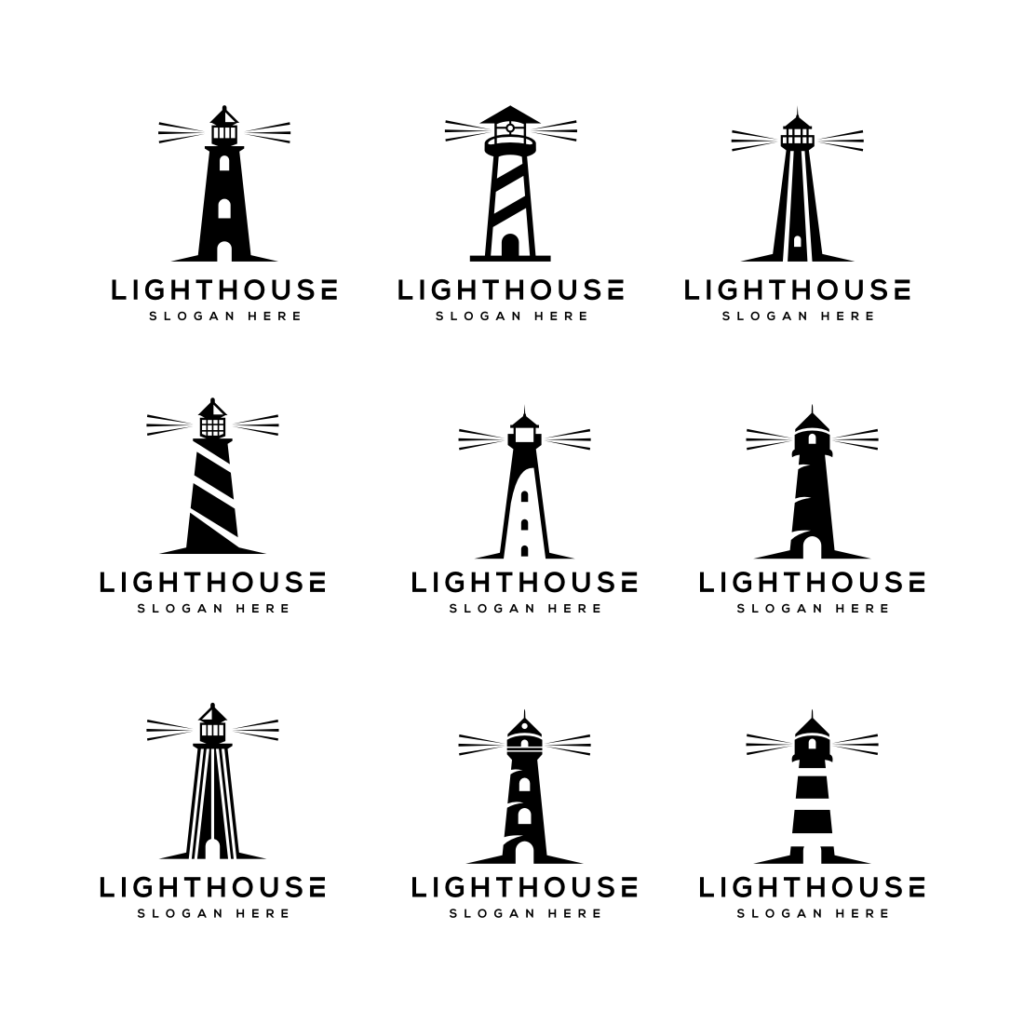 lighthouse logo vector design | MasterBundles