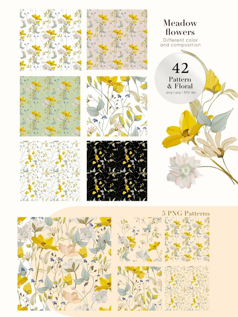 Meadow Wildflower And Spring Pattern – MasterBundles