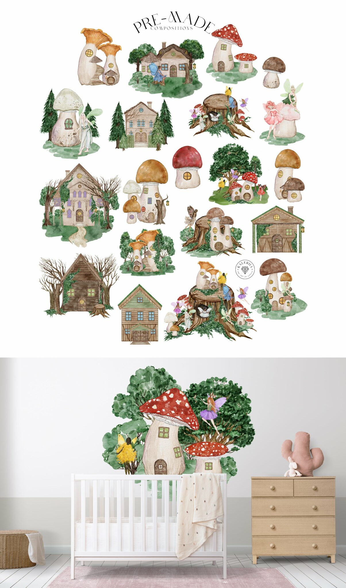 Fairytale Forest Watercolor Creator – MasterBundles