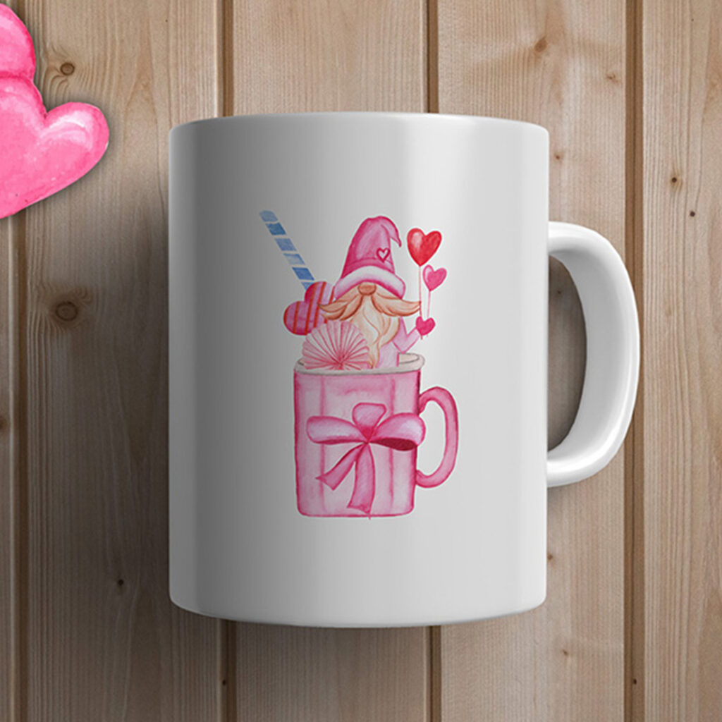 Watercolor Valentine Coffee Cup Clipart Set - MasterBundles