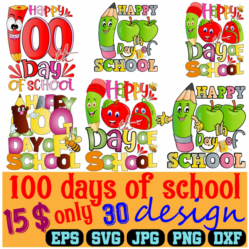 100 Days of School SVG Design Bundle - MasterBundles