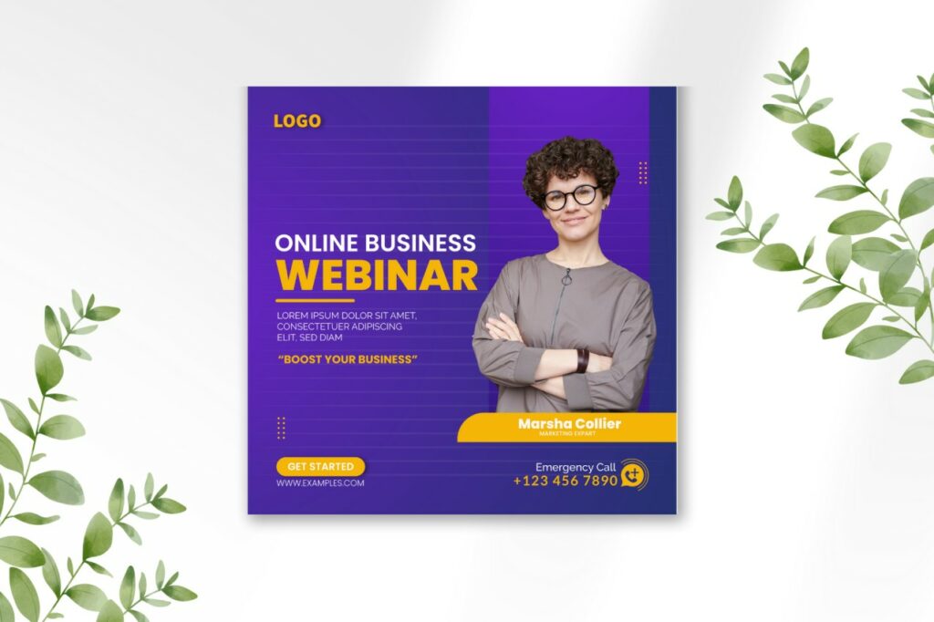 Online webinar Instagram post Template - MasterBundles