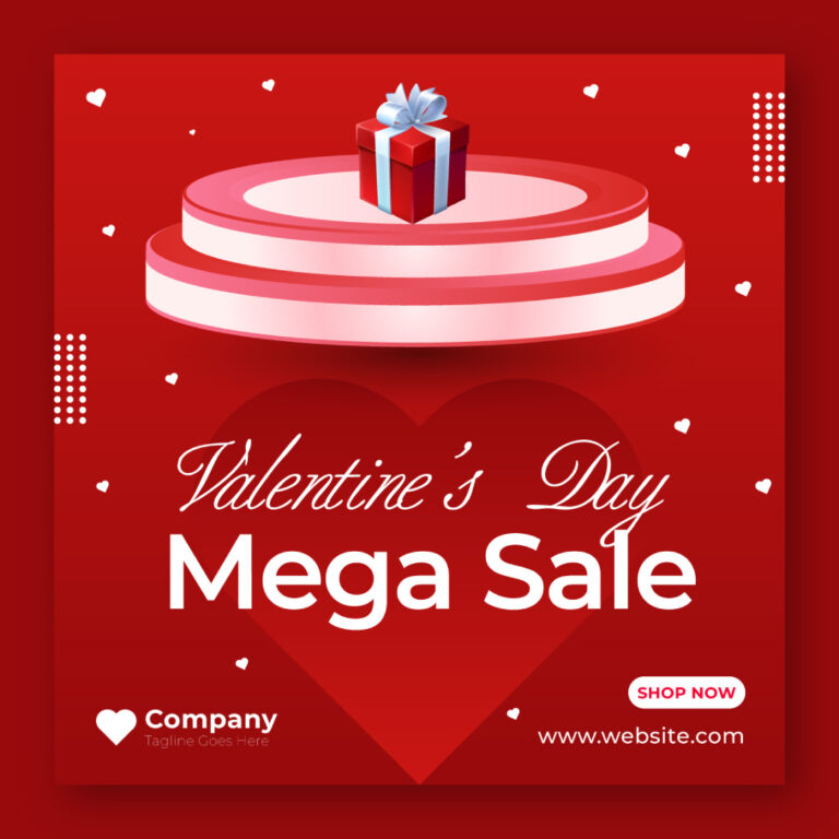 Valentines Day Social Media Post Banner Design - MasterBundles