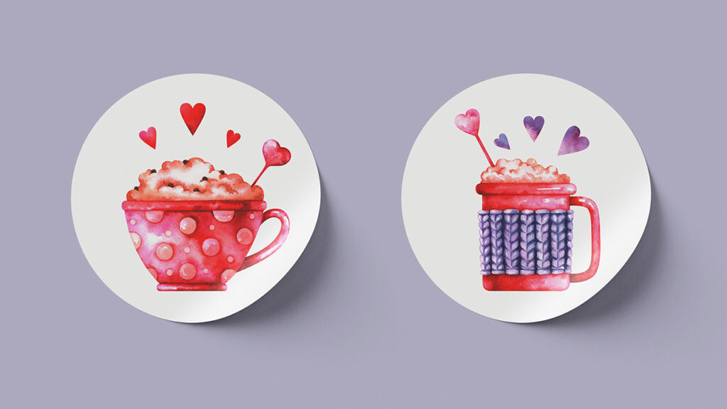 Watercolor coffee cups. Hand drawn illustrations | MasterBundles