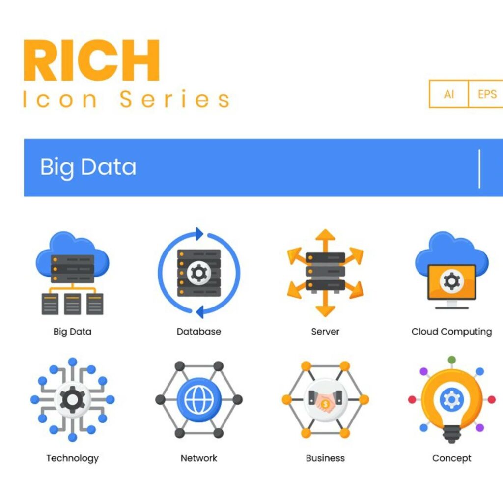 75 Big Data Icons | Rich – MasterBundles